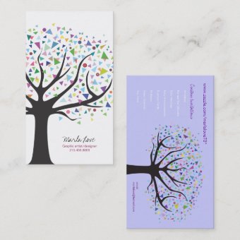 Artsy Unique Tree Business Card Art designer | Zazzle