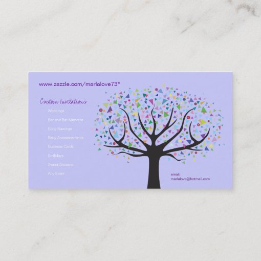 Artsy Unique Tree Business Card Art designer | Zazzle