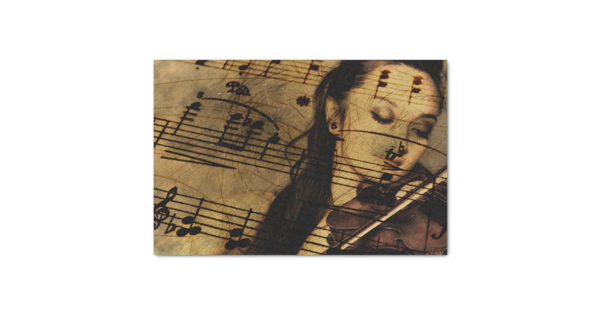 Artsy Violin Music Tissue Paper | Zazzle