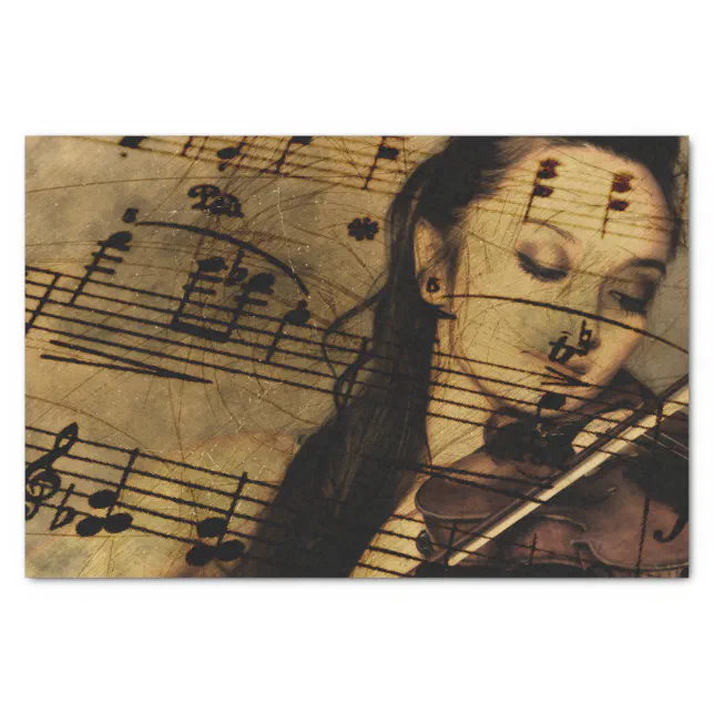 Artsy Violin Music Tissue Paper | Zazzle