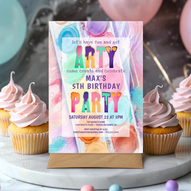Arty Party Painting Party Birthday Invitation | Zazzle