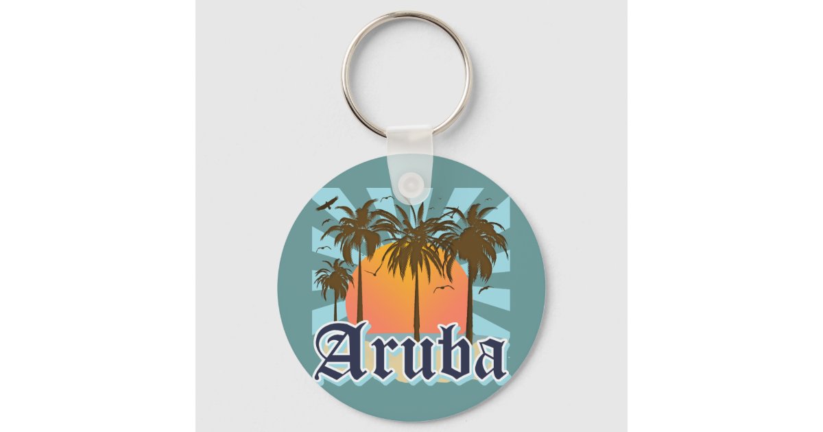 Aruba Beaches Sunset Keychain | Zazzle