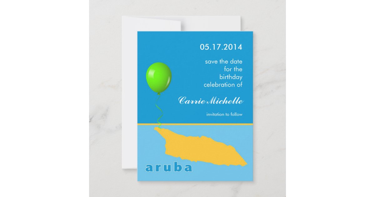 Aruba Birthday Save the Date Announcement | Zazzle