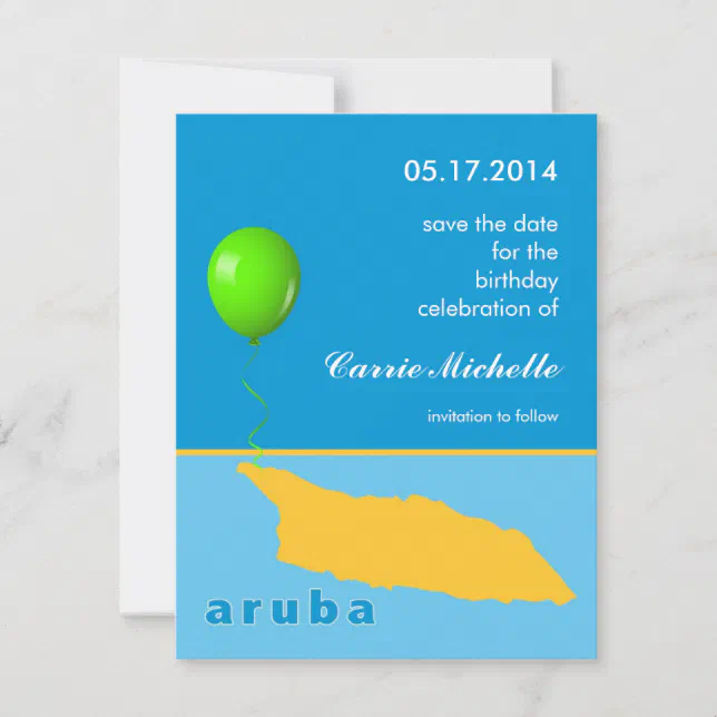 Aruba Birthday Save the Date Announcement | Zazzle