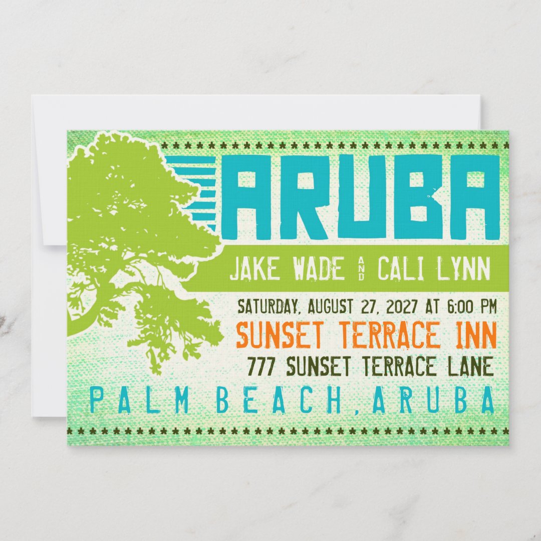 ARUBA Destination Invitation | Zazzle