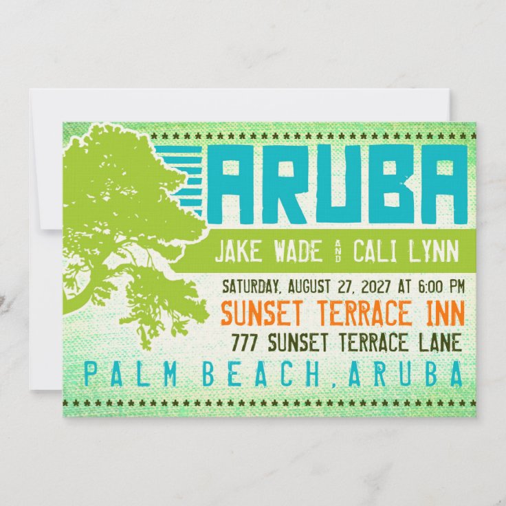 ARUBA Destination Invitation | Zazzle