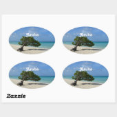 Aruba Divi Divi Tree Oval Sticker | Zazzle