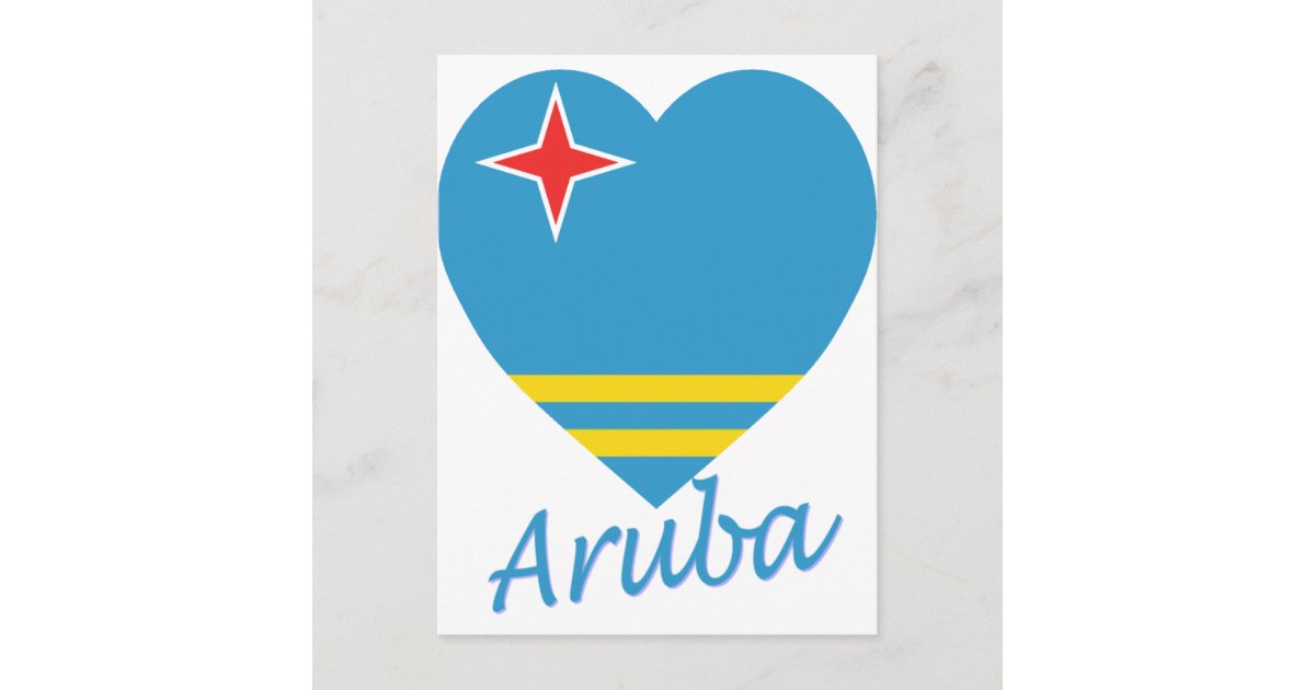 Aruba Flag Heart Postcard | Zazzle