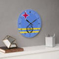Aruba flag large clock | Zazzle