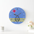 Aruba flag large clock | Zazzle
