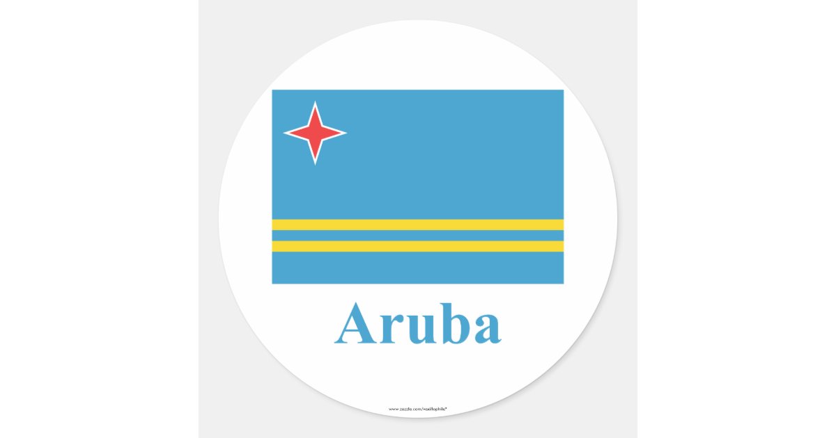 Aruba Flag with Name Classic Round Sticker | Zazzle