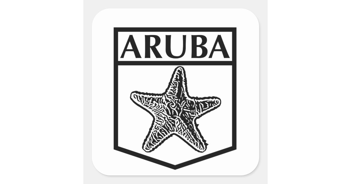 Aruba Island Design - Square Stickers, Glossy, Lar Square Sticker | Zazzle