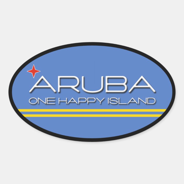Aruba - One Happy Island Oval Sticker | Zazzle.com