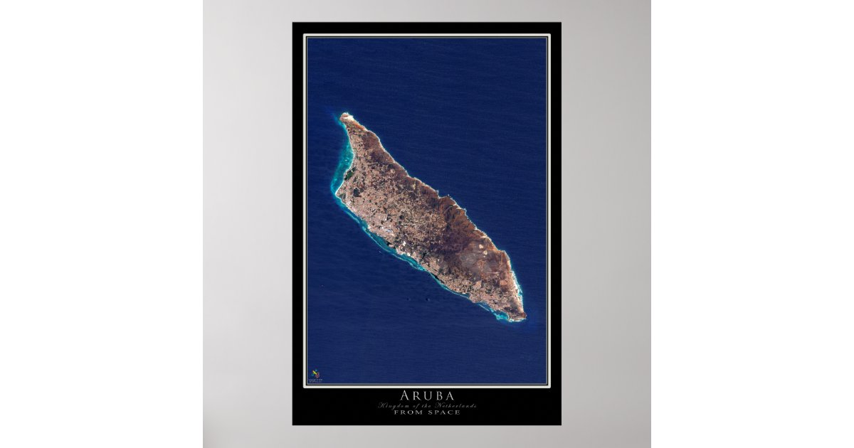 Aruba Satellite Poster Map | Zazzle