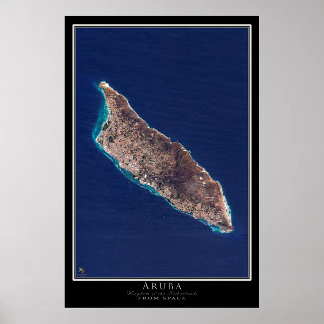 Aruba Satellite Poster Map | Zazzle