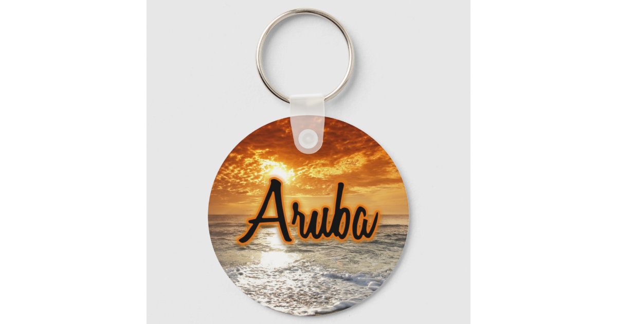 Aruba sunset keychain | Zazzle