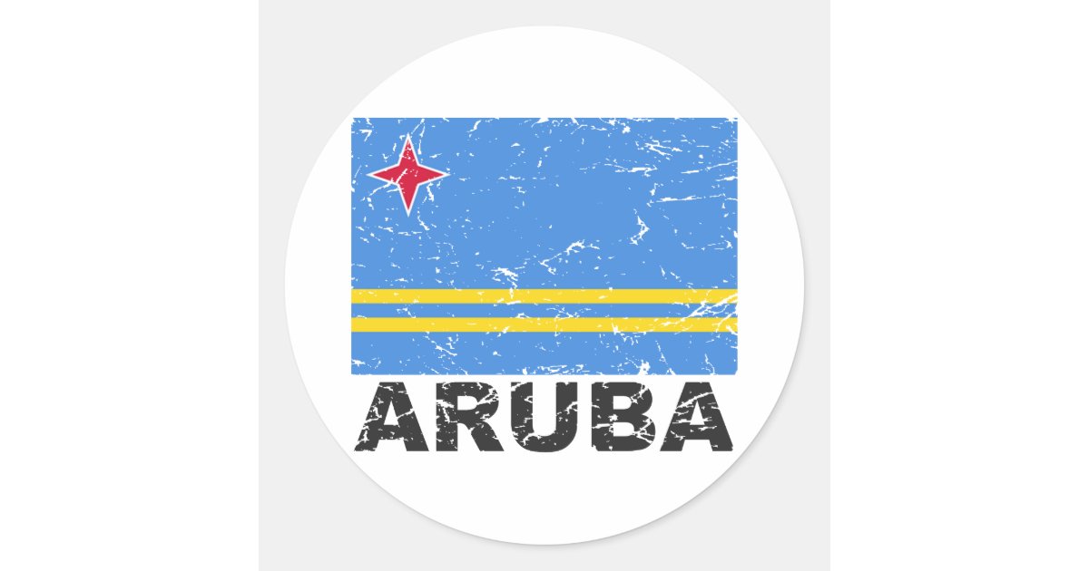 Aruba Vintage Flag Classic Round Sticker | Zazzle