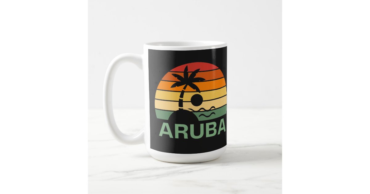 Aruba Vintage Palm Trees Summer Beach Coffee Mug | Zazzle