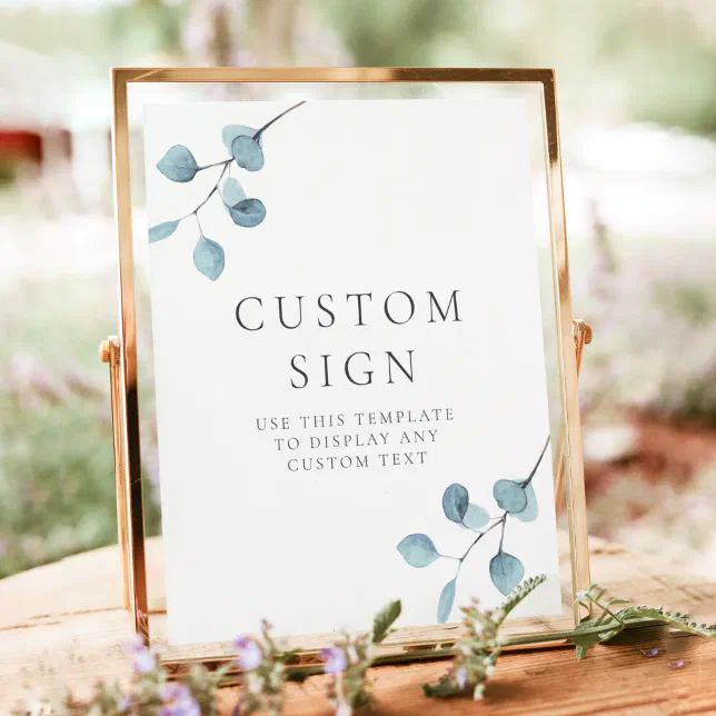 ARYA Eucalyptus Greenery Custom Editable Text Poster | Zazzle