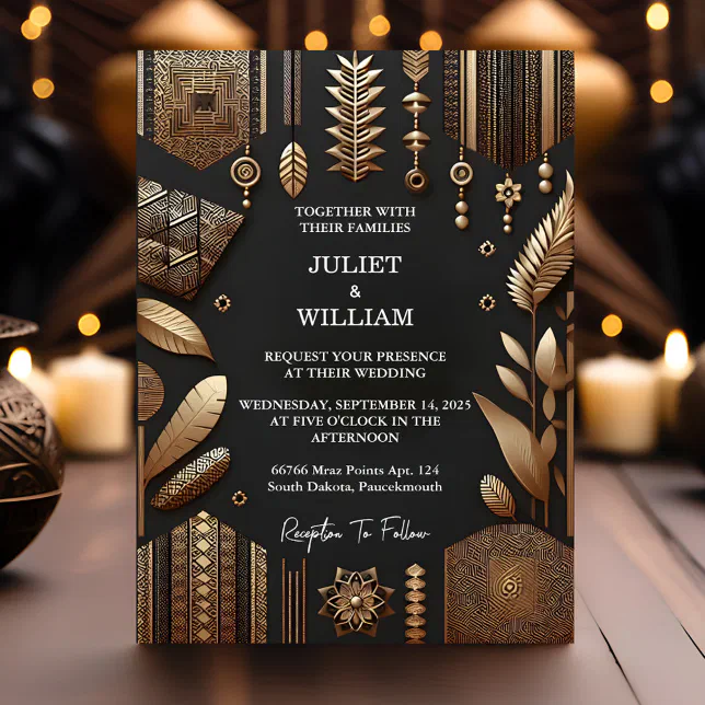 As African Ghana Brown Traditional Nigeria Wedding Invitation | Zazzle