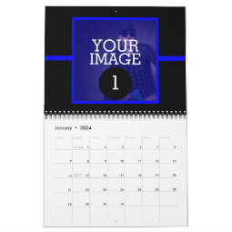 As Easy as 1 to 12 Your Own Blue Line Photo Calendar | Zazzle
