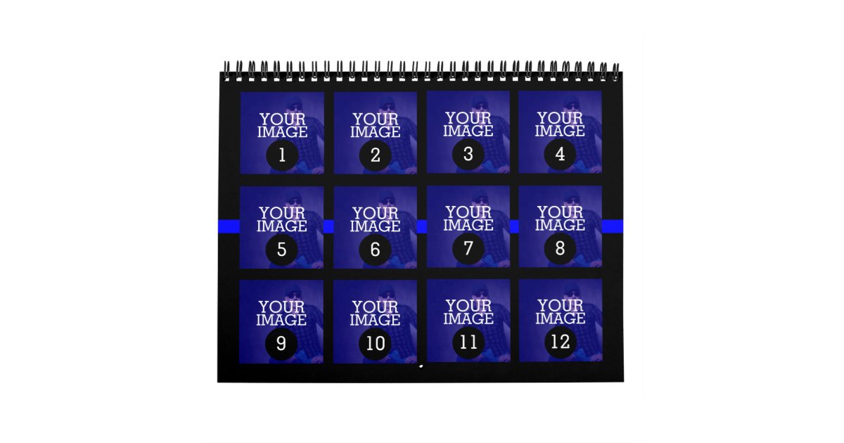 As Easy as 1 to 12 Your Own Blue Line Photo Calendar | Zazzle