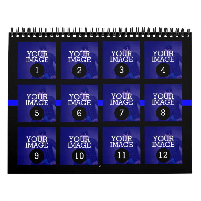 As Easy as 1 to 12 Your Own Blue Line Photo Calendar | Zazzle
