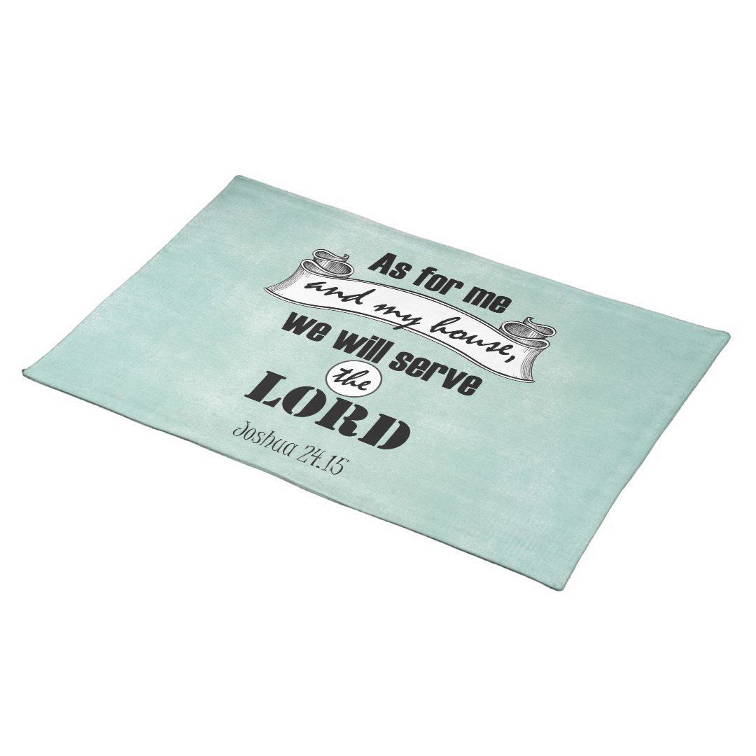 As for Me and My House Bible Verse Cloth Placemat | Zazzle