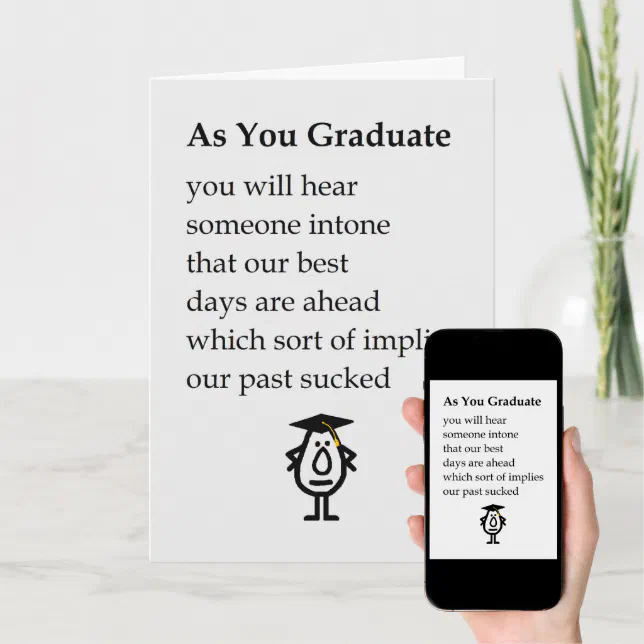 As You Graduate, College Graduation Congrats Poem Card | Zazzle