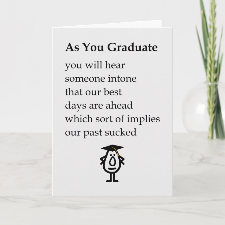 As You Graduate, High School Grad Congrats Poem Card | Zazzle