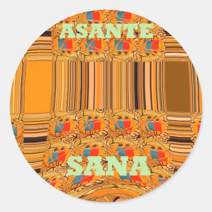 Asante Sana Kenya Traditional Tribes Hakuna Matata Classic Round Sticker | Zazzle