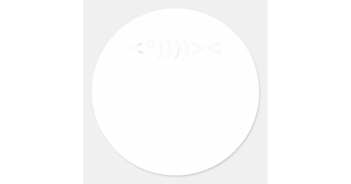 ASCII Art Fish Nerd Fisher Fishing Geek PC Funny Classic Round Sticker ...