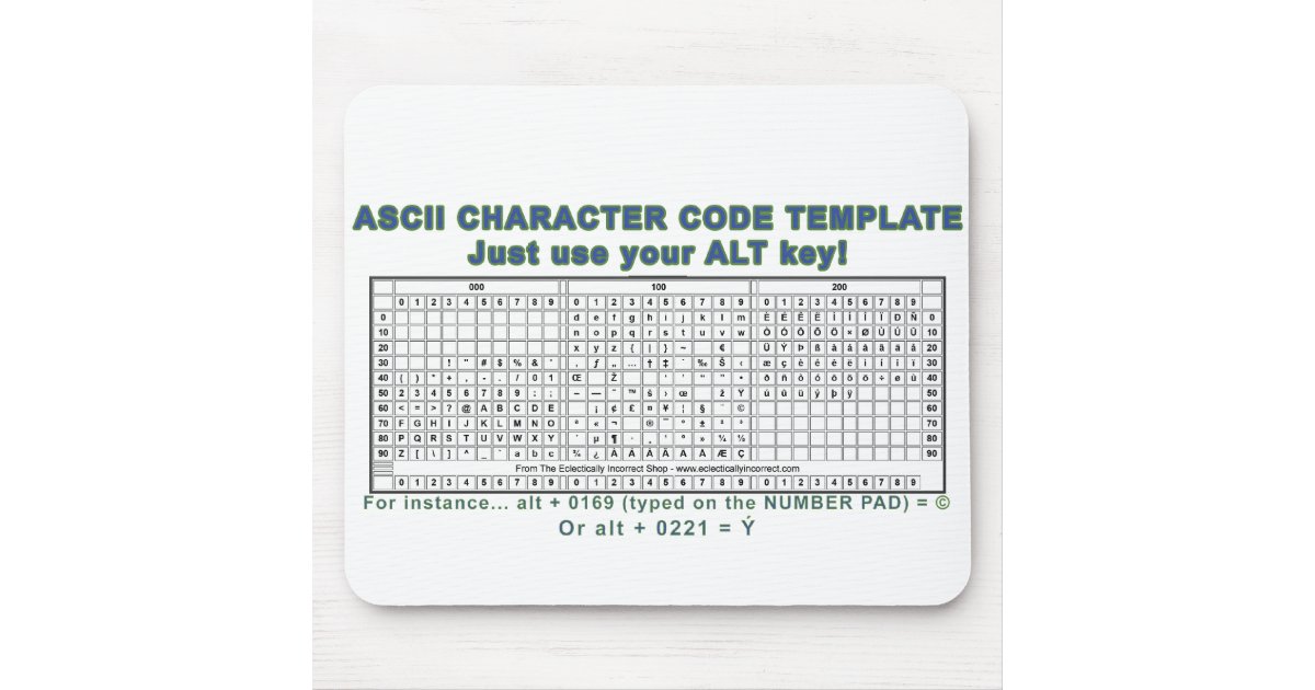 ASCII Code Mouse Pad | Zazzle