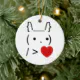 ASCII Text Art Bunny Rabbit Give Heart Ceramic Ornament | Zazzle