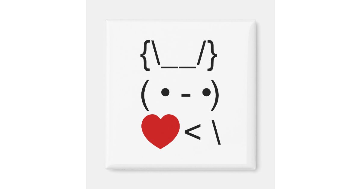 ASCII Text Art Bunny Rabbit Take Heart Back Magnet | Zazzle