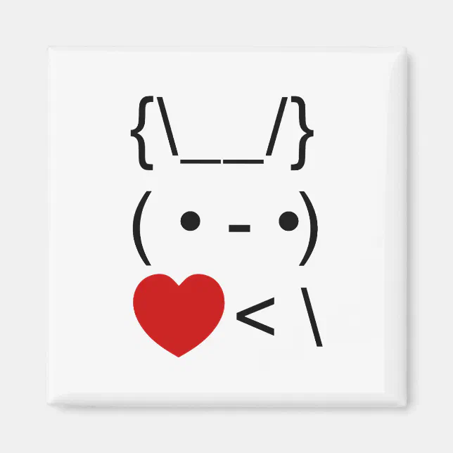 ASCII Text Art Bunny Rabbit Take Heart Back Magnet | Zazzle