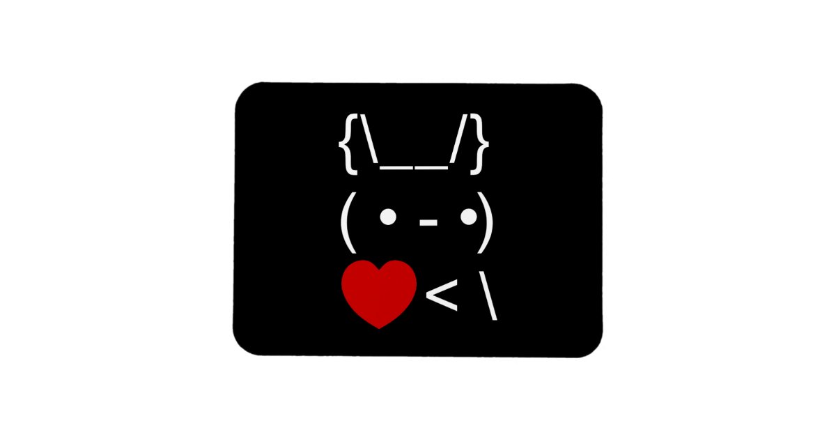 ASCII Text Art Bunny Rabbit Take Heart Back Magnet | Zazzle