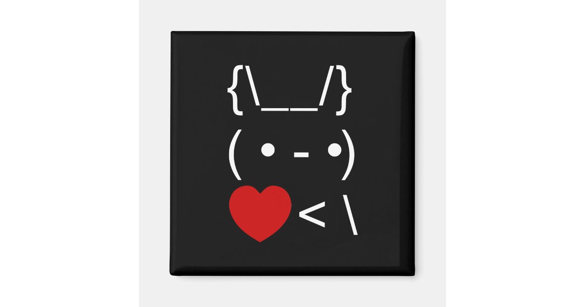 ASCII Text Art Bunny Rabbit Take Heart Back Magnet | Zazzle