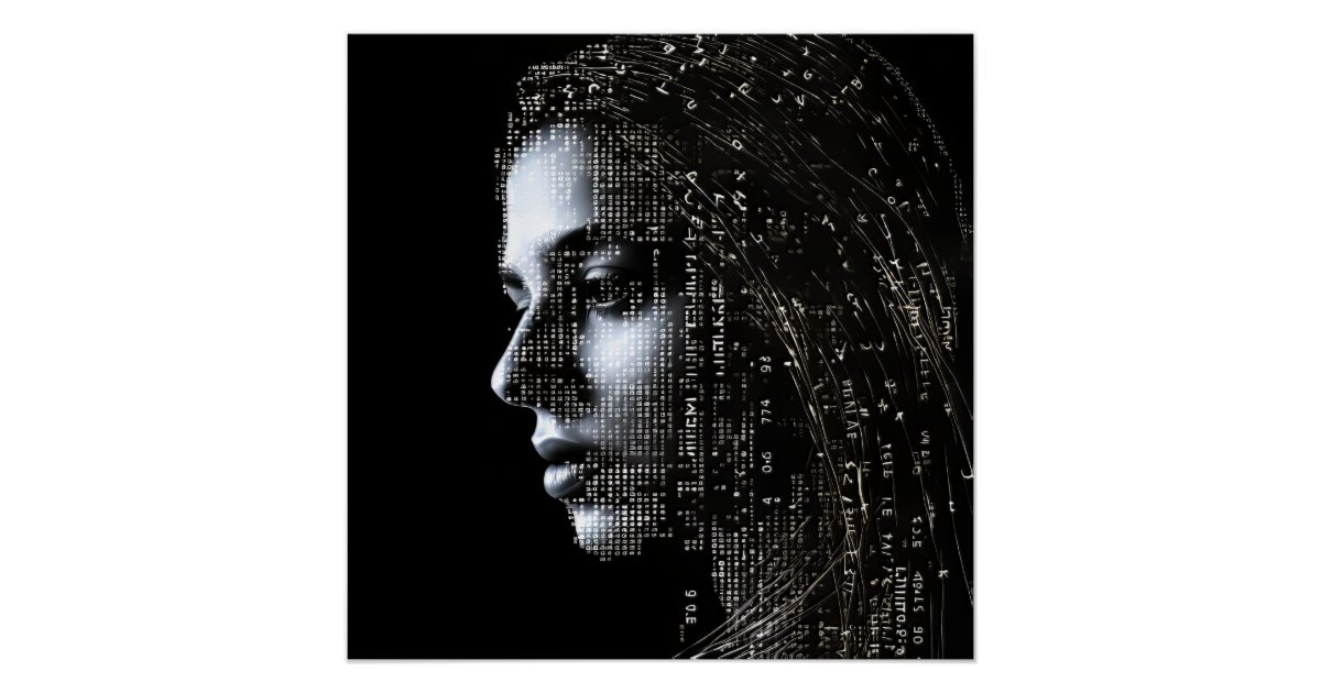 ASCII Woman Scientist Poster | Zazzle