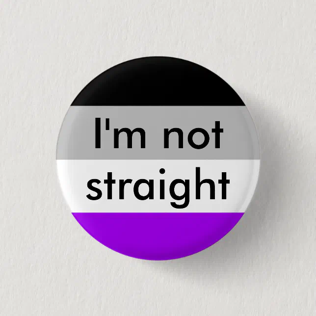 asexual pride I'm not straight pin | Zazzle