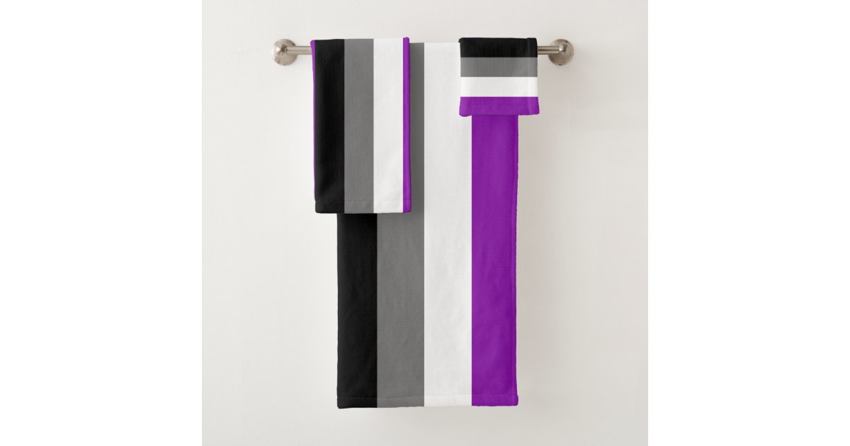 Asexual Pride, LGBTQ Pride, Striped Print Bath Towel Set | Zazzle