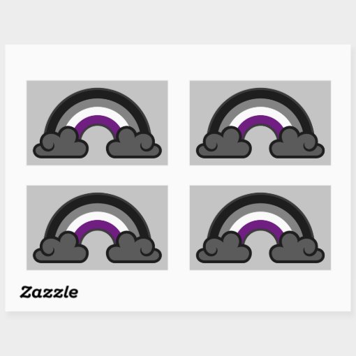 Asexual Pride Rainbow +{ Ace | Demi | Grey }+ Rectangular Sticker | Zazzle