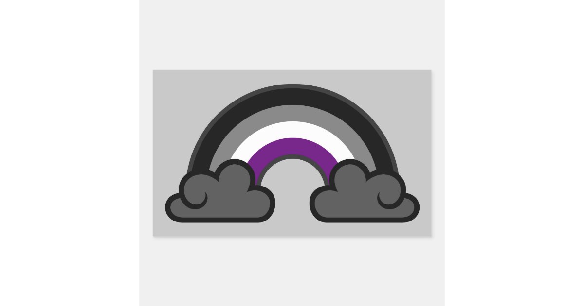 Asexual Pride Rainbow +{ Ace | Demi | Grey }+ Rectangular Sticker | Zazzle