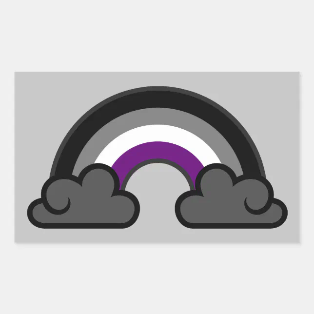 Asexual Pride Rainbow +{ Ace | Demi | Grey }+ Rectangular Sticker | Zazzle
