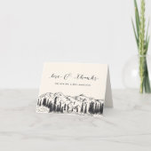 Ash Black | Mountain Sketch Wedding Thank You Card | Zazzle
