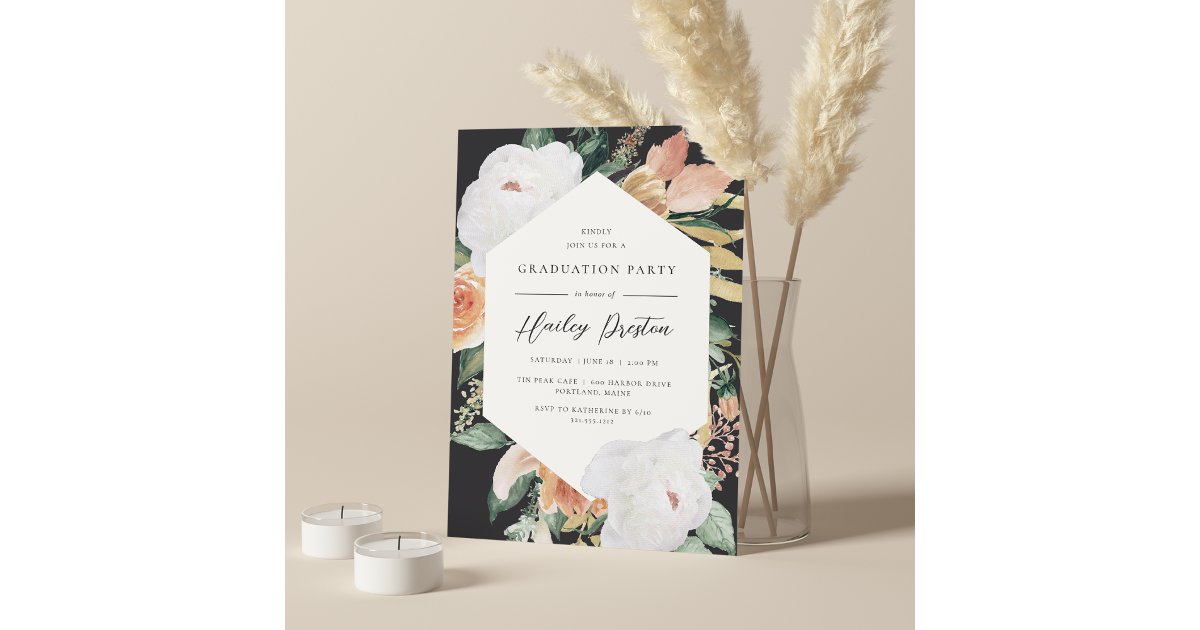 Ash | Desert Floral Graduation Party Invitation | Zazzle