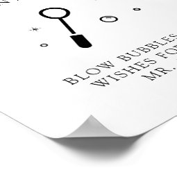 ASHER Calligraphy Bubble Send Off Wedding Sign | Zazzle