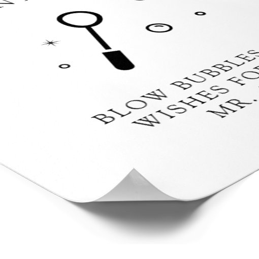 ASHER Calligraphy Bubble Send Off Wedding Sign | Zazzle