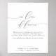 ASHER Calligraphy In Lieu of Favors Wedding Poster | Zazzle