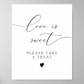ASHER Calligraphy Love Is Sweet Dessert Table Poster | Zazzle